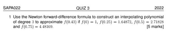 Solved 1 Use the Newton forward-difference formula to | Chegg.com