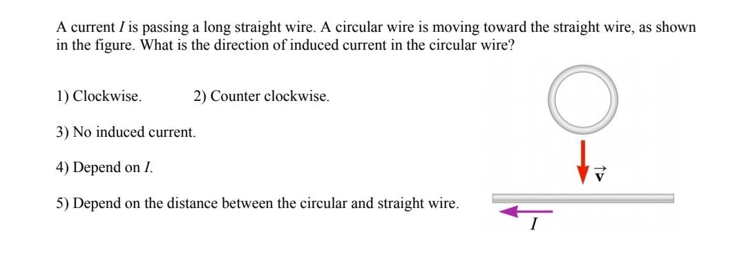 Solved A current I is passing a long straight wire. A | Chegg.com