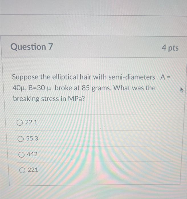 Solved An elliptical hair, 10.0 cm long has the following | Chegg.com