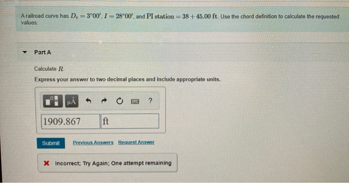 Solved Compute L,T,E,M,LC,R. Calculate stations PC and PT in | Chegg.com