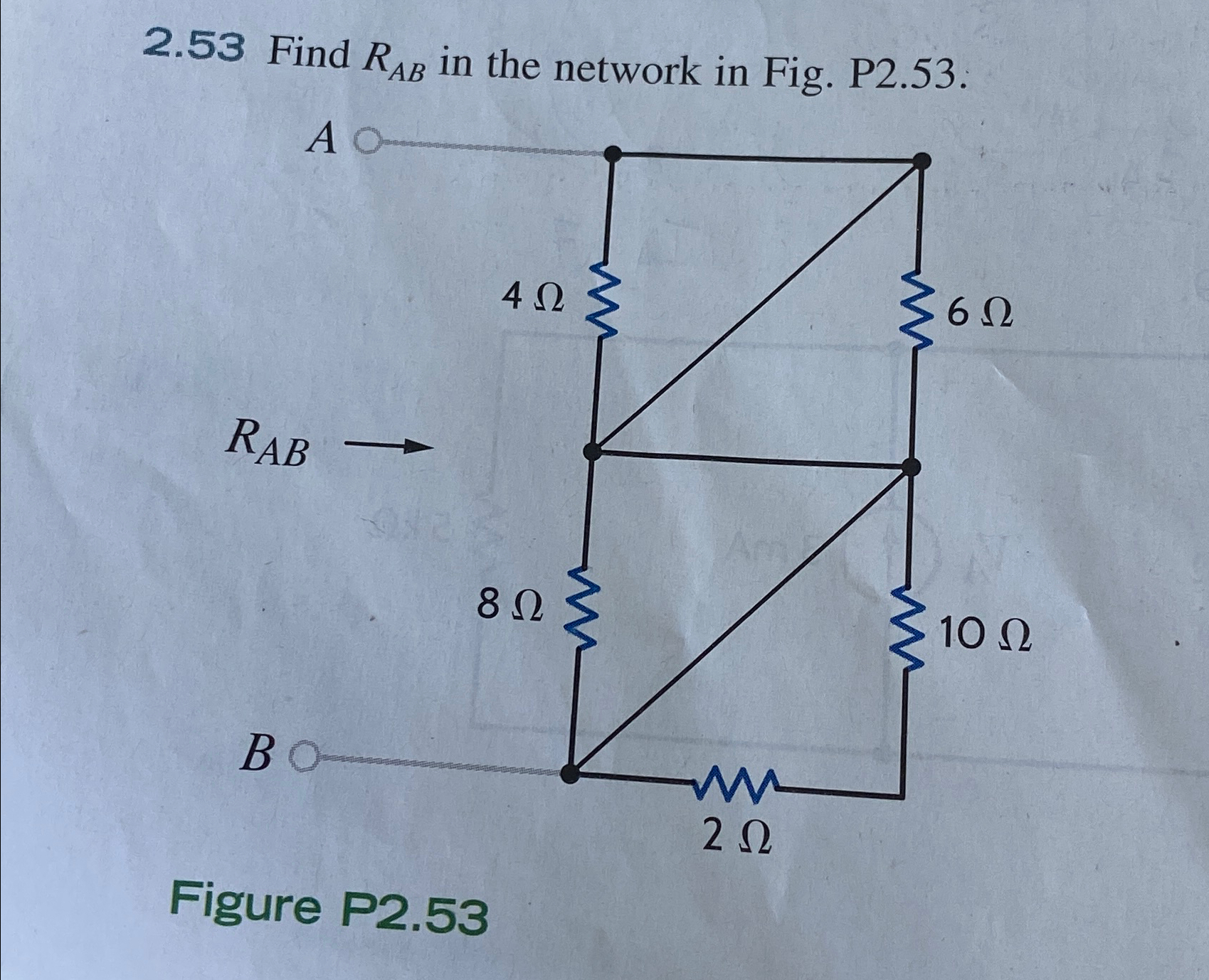 2.53 ﻿Find RAB ﻿in the network in Fig. P2.53.Figure | Chegg.com