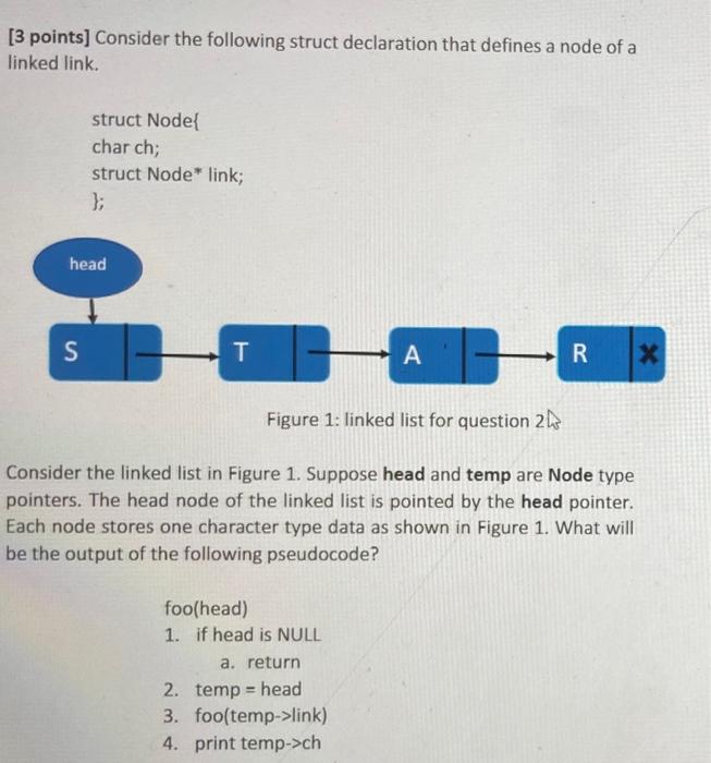 Solved 3 Points Consider The Following Struct Declaration 
