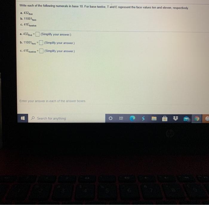 Solved Write each of the following numerals in base 10 For | Chegg.com