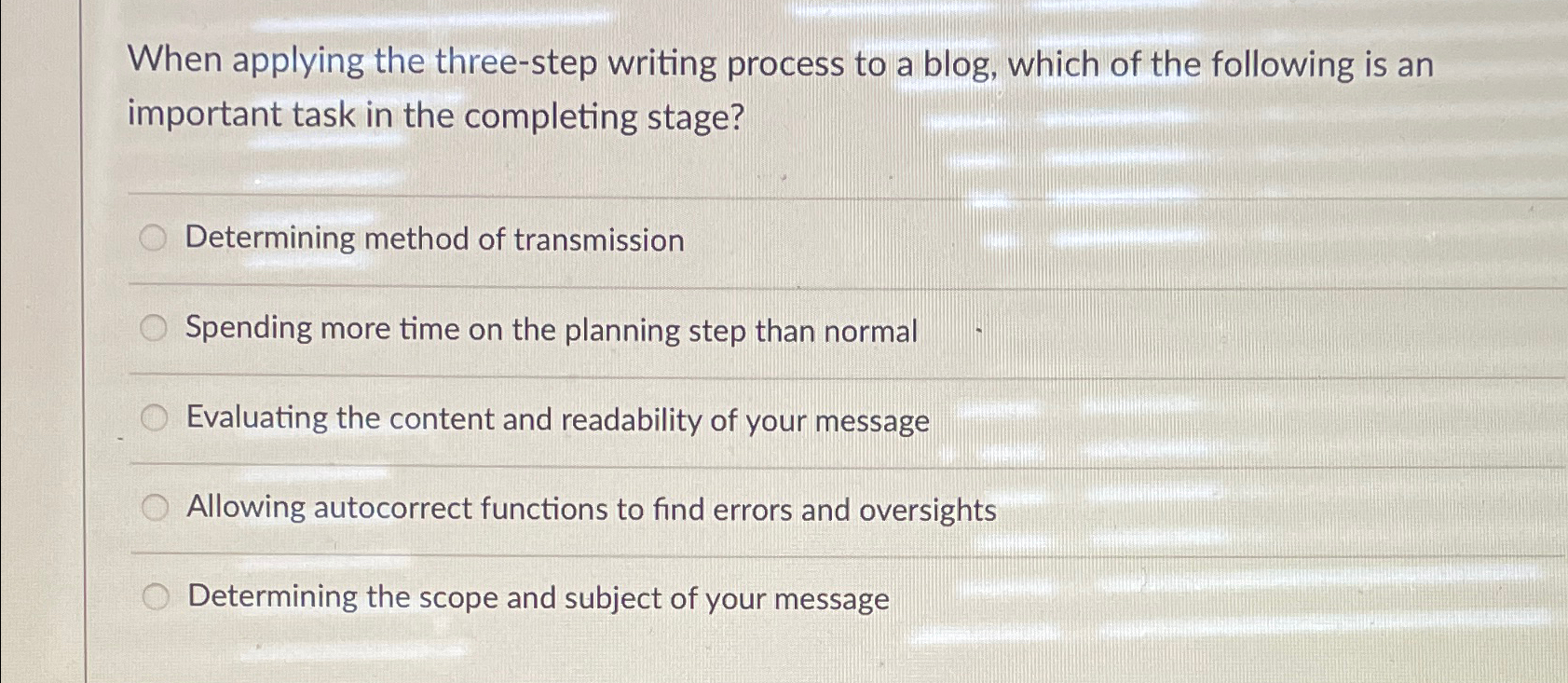 Solved When applying the three-step writing process to a | Chegg.com