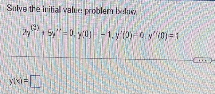 Solved Solve the initial value problem below. | Chegg.com