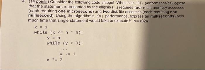 Solved (14 points) Consider the following code snippet. What | Chegg.com