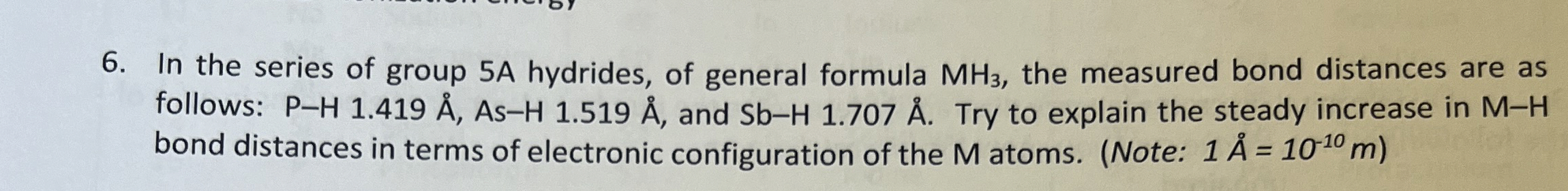 High Quality SOLUTION In the series of group 5A hydrides, of general | Chegg.com