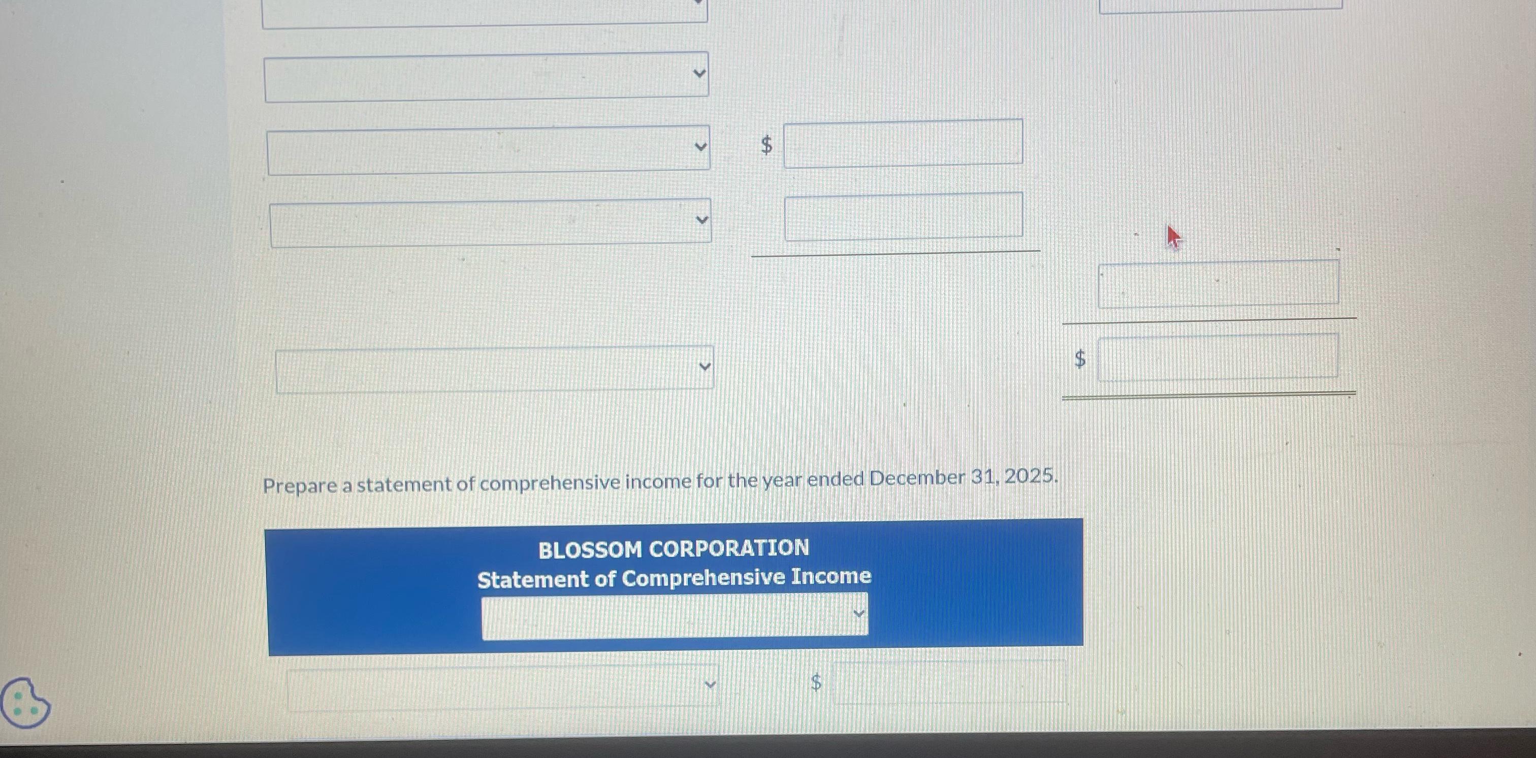 Solved During 2025, ﻿Blossom Corporation had the following | Chegg.com