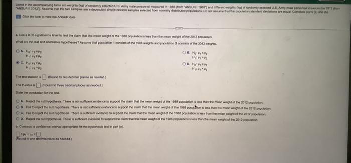 Solved X ANSUR data 0 ANSUR II 2012 76.0 86.9 83.4 74.2 80.9 | Chegg.com