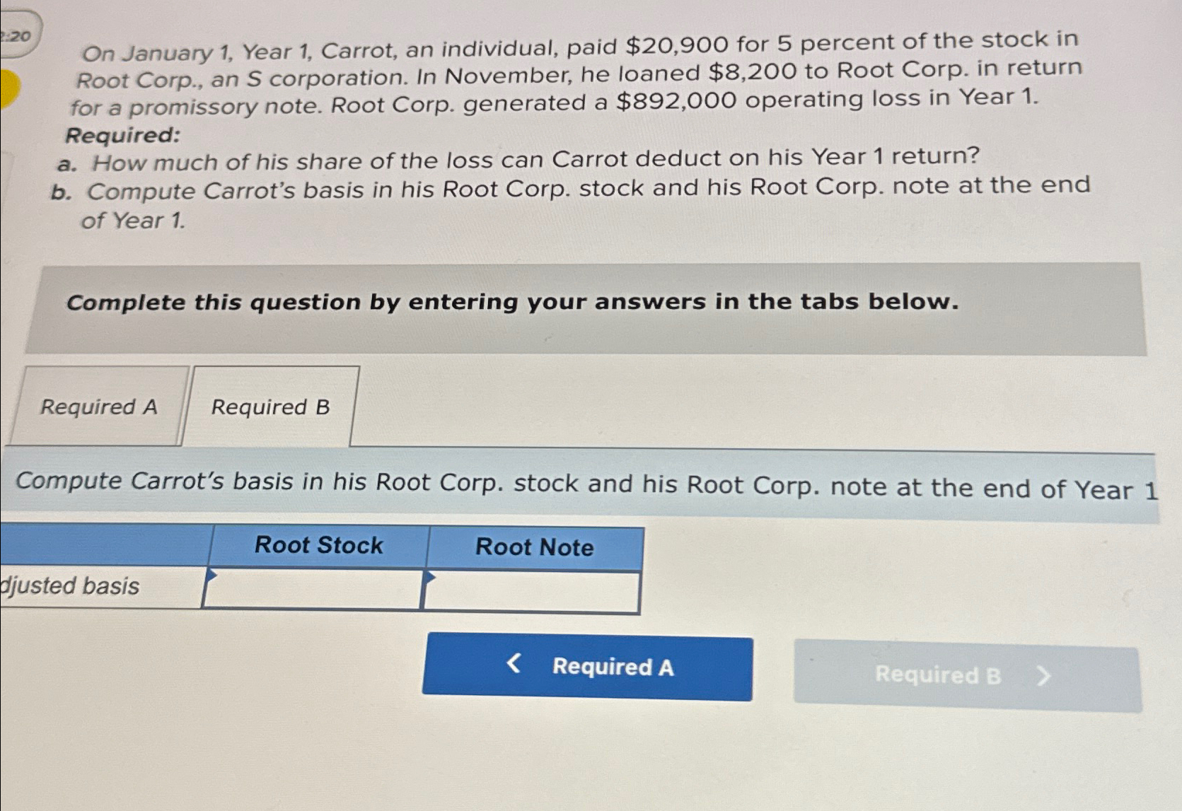 Solved 20On January 1, ﻿Year 1, ﻿Carrot, an individual, paid | Chegg.com