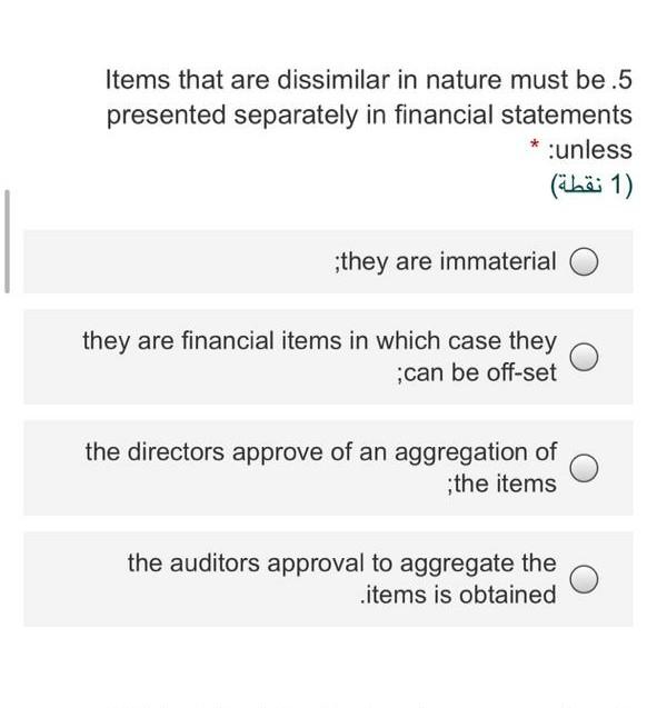 Solved Items that are dissimilar in nature must be.5 | Chegg.com