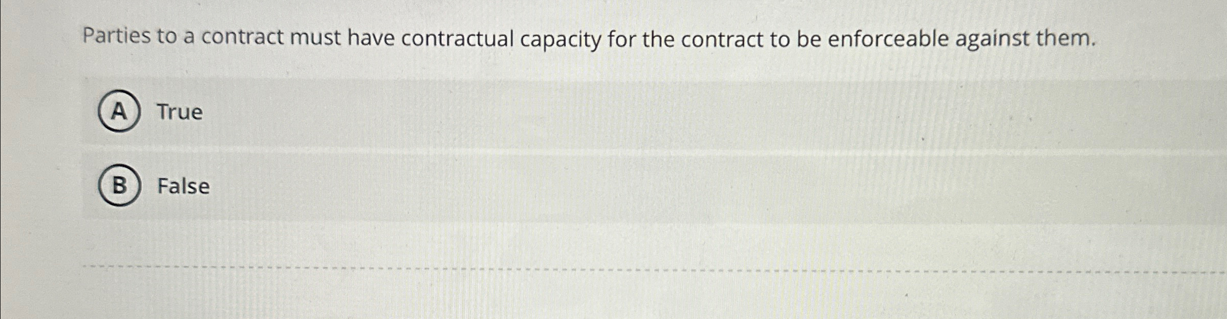 Solved Parties to a contract must have contractual capacity | Chegg.com