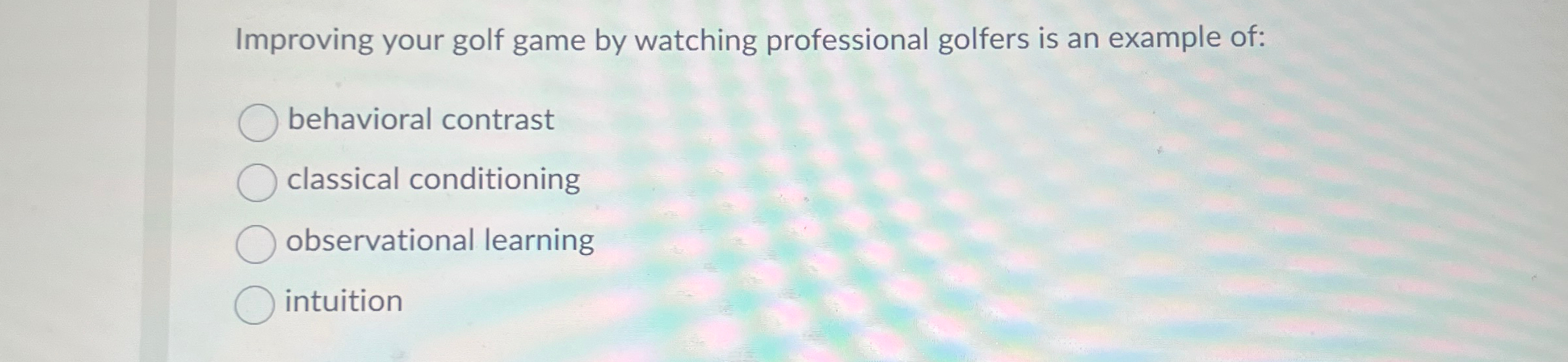 Solved Improving your golf game by watching professional | Chegg.com