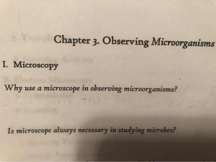 Solved Chapter 3. Observing Microorganisms I. Microscopy Why | Chegg.com