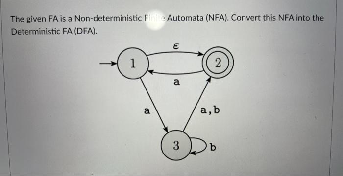 Solved The given FA is a Non-deterministic F Automata (NFA). | Chegg.com