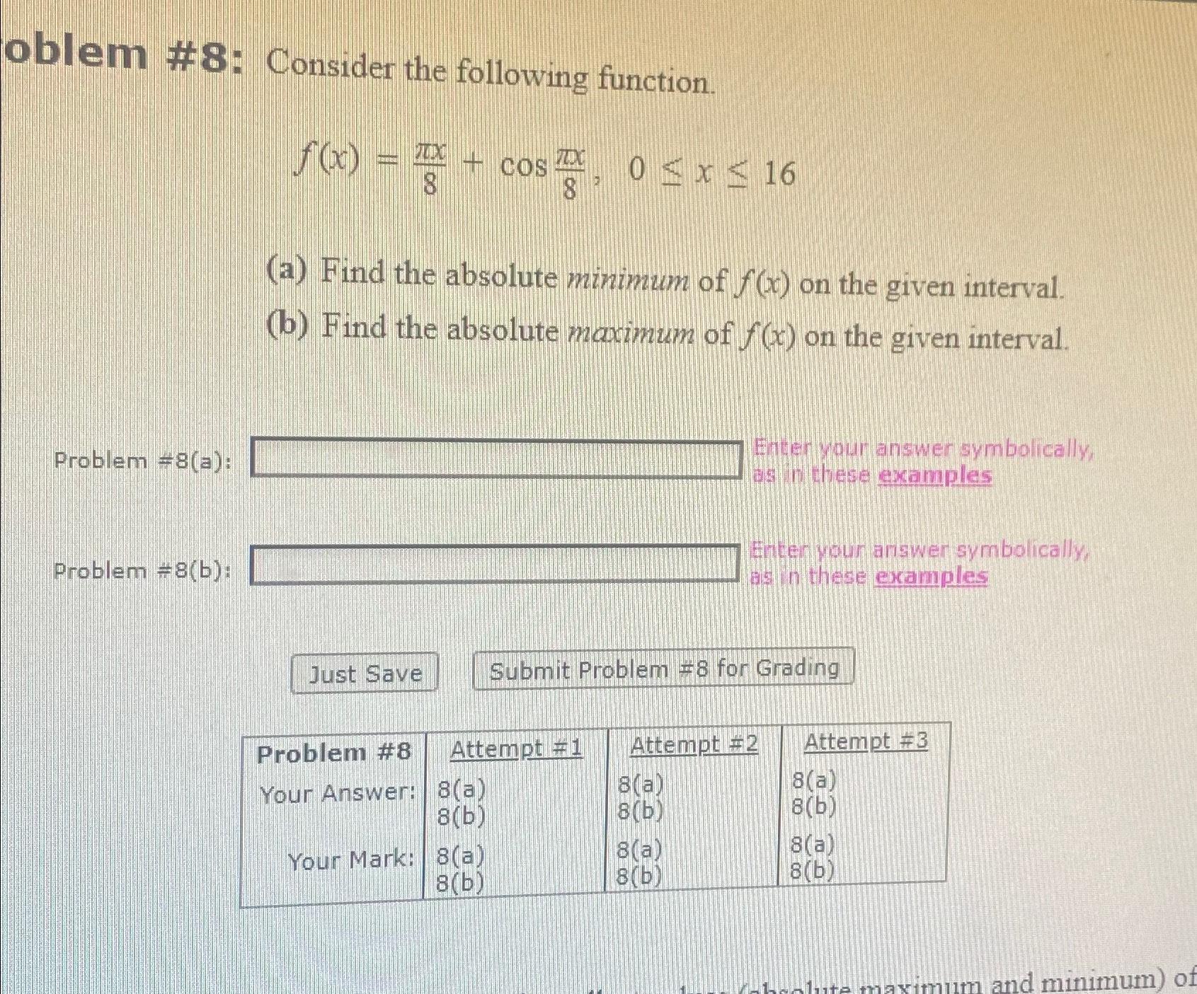Solved oblem #8: Consider the following | Chegg.com