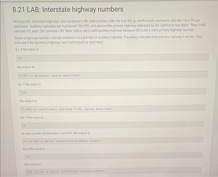 Solved Primary. U.S interstate highways are numbered 1-99. | Chegg.com