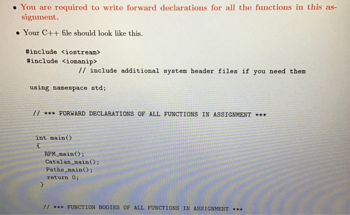 You are required to write forward declarations for | Chegg.com