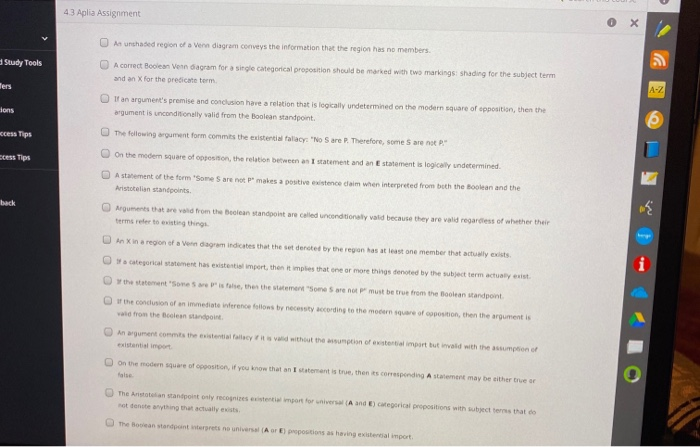 Solved 43 Aplia Assignment O An unshaded region of a ven | Chegg.com