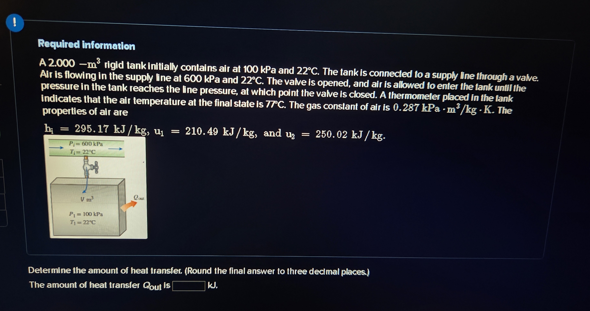 Solved !Required informationA 2.000-m3 ﻿rigid tank initially | Chegg.com