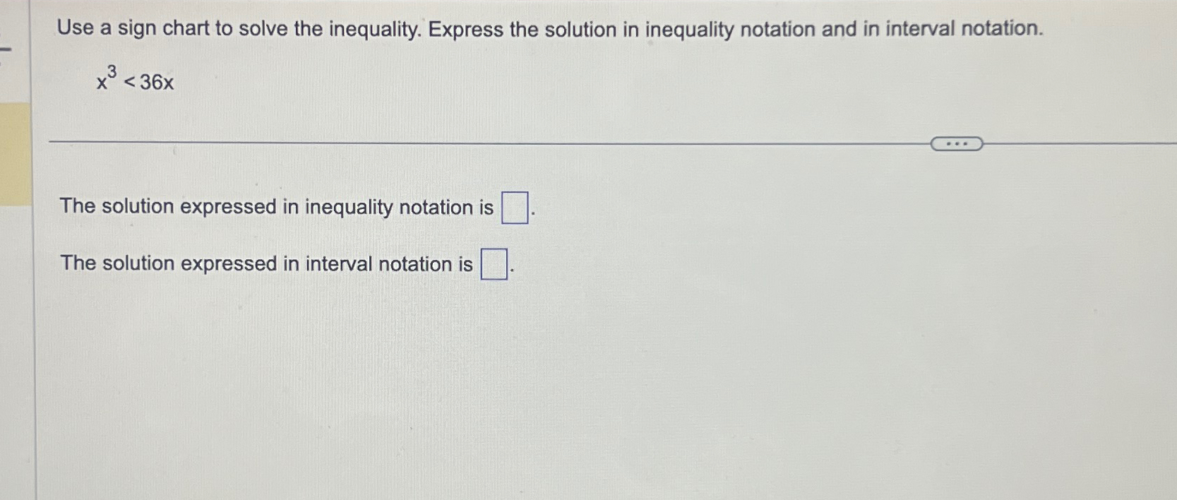 Solved Use a sign chart to solve the inequality. Express the | Chegg.com