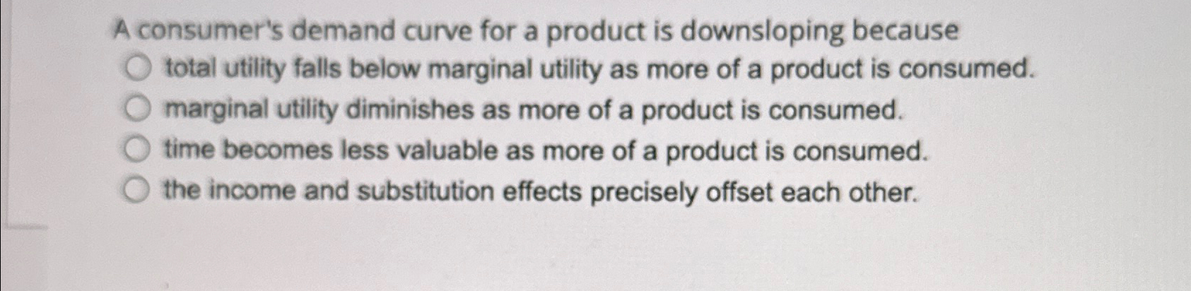 Solved A consumer's demand curve for a product is | Chegg.com