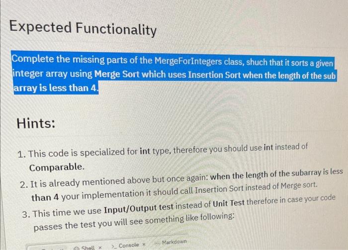 Solved Expected Functionality Complete the missing parts of | Chegg.com