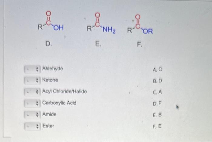 Solved Match each carbonyl-containing functional group to | Chegg.com