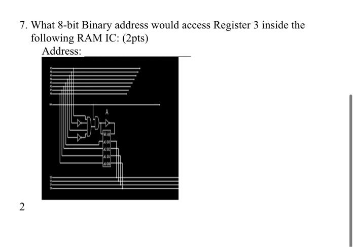 Solved 7. What 8-bit Binary address would access Register 3 | Chegg.com