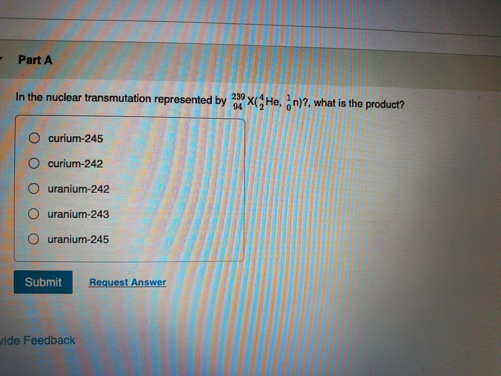 Solved Part A In the nuclear transmutation represented by 32 | Chegg.com