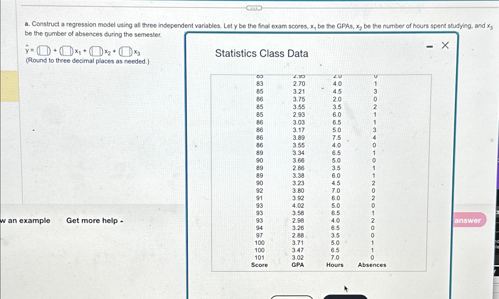Solved A business statistics professor at a college would | Chegg.com