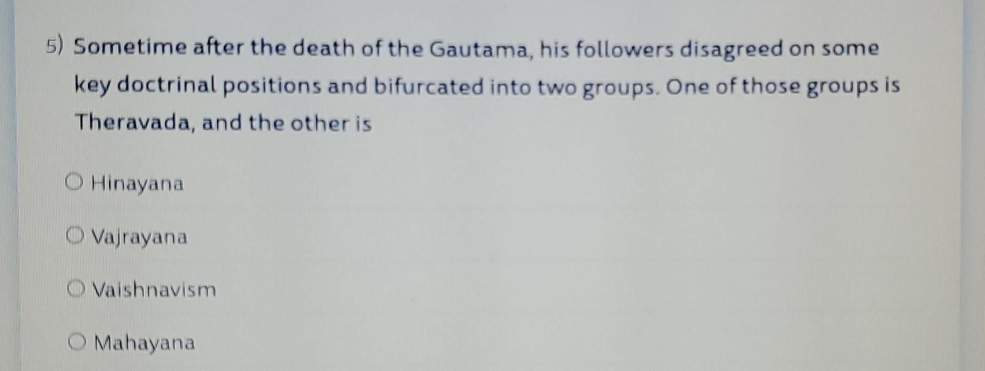 Solved 1) The relationship between Buddhism and Hinduism may | Chegg.com