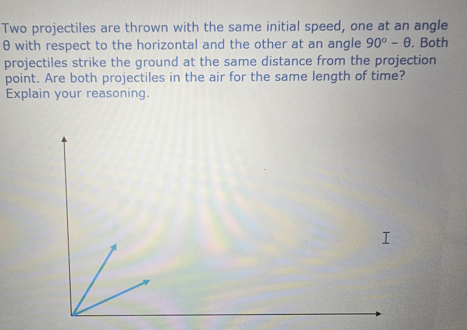 Solved Two projectiles are thrown with the same initial | Chegg.com