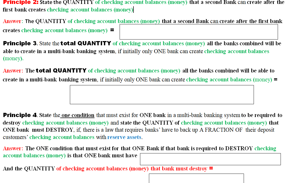 Solved Principle 2: State the QUANTITY of checking account | Chegg.com