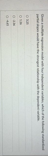 Solved Given a multiple regression model with four | Chegg.com