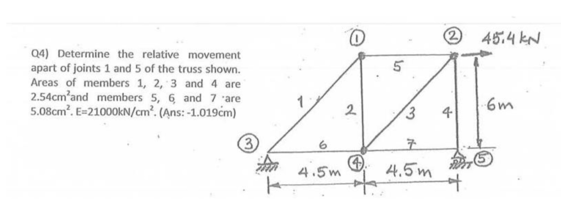 Q4) ﻿Determine the relative movementapart of joints 1 | Chegg.com
