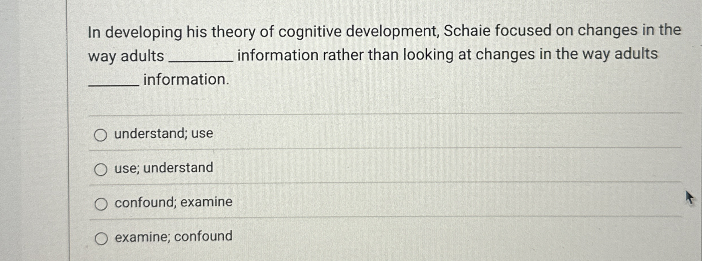 Solved In developing his theory of cognitive development, | Chegg.com
