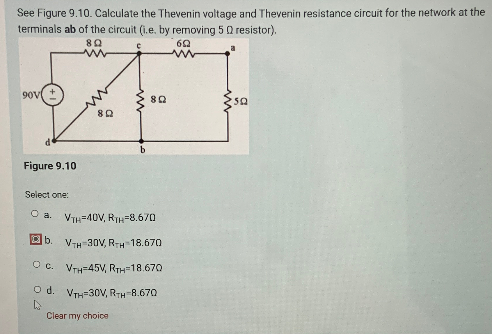 Solved See Figure 9.10. ﻿Calculate the Thevenin voltage and | Chegg.com