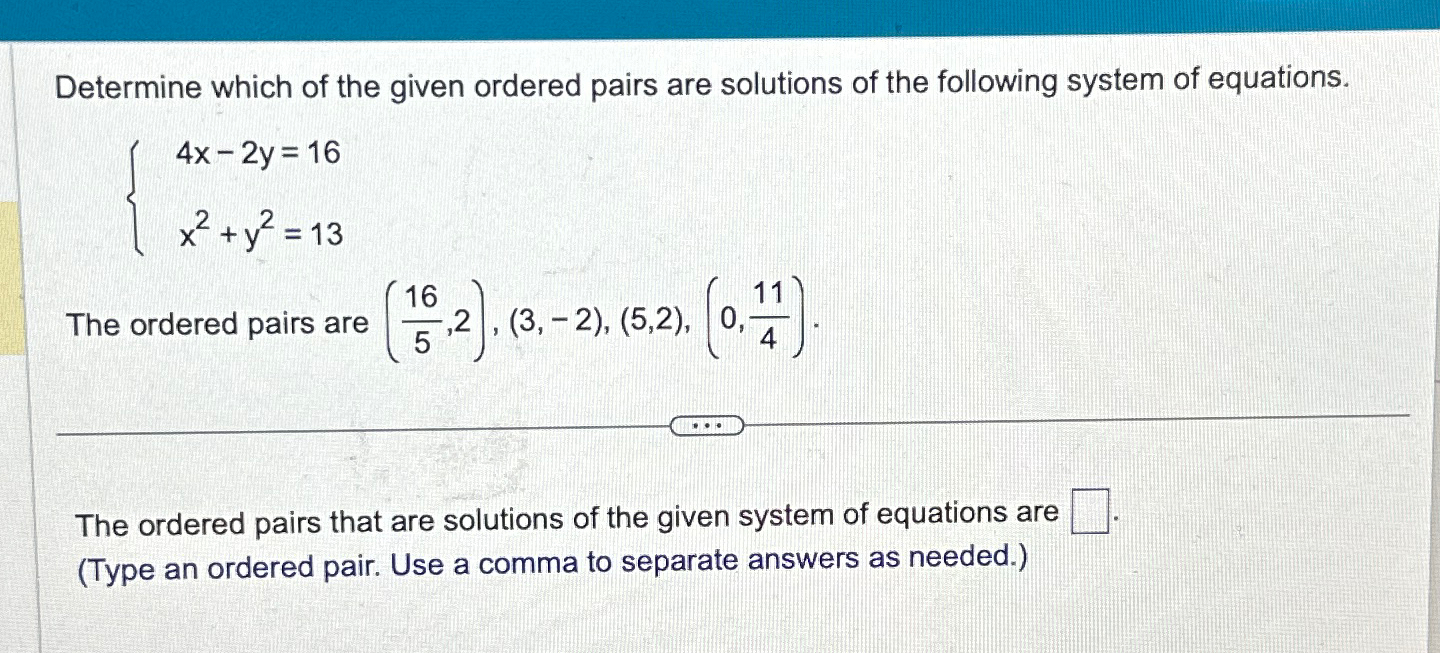 Solved Determine which of the given ordered pairs are | Chegg.com