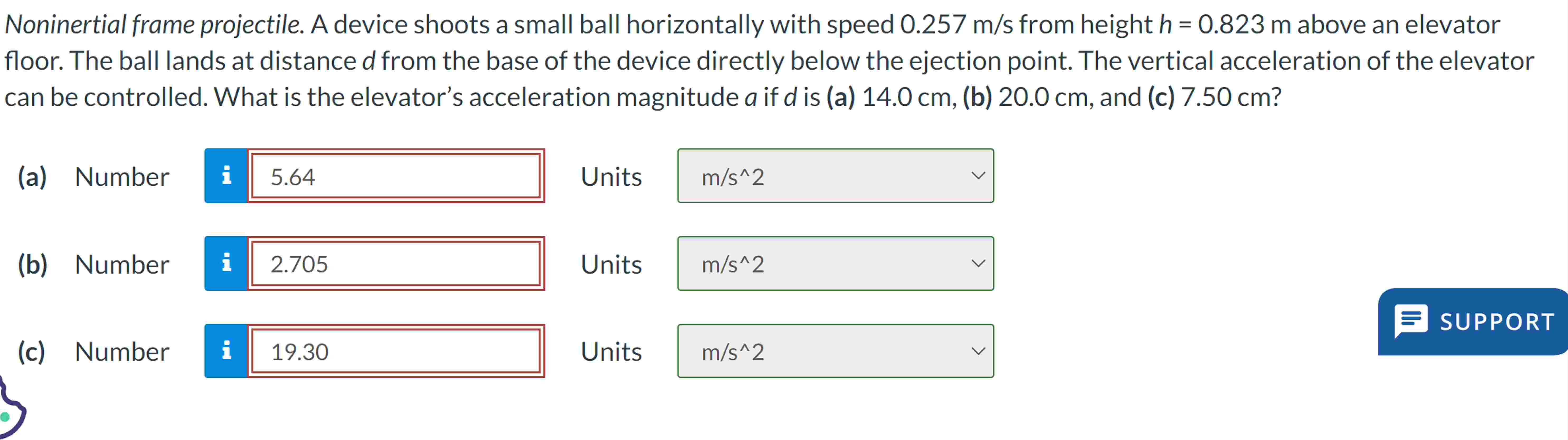 Solved Noninertial frame projectile. A device shoots a small | Chegg.com