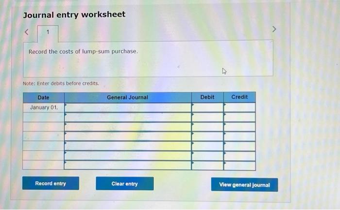 Solved Required: 1-o. Allocate the lump-sum purchase price | Chegg.com