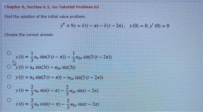 Solved Chapter 6, Section 6.5, Go Tutorial Problem 02 Find | Chegg.com