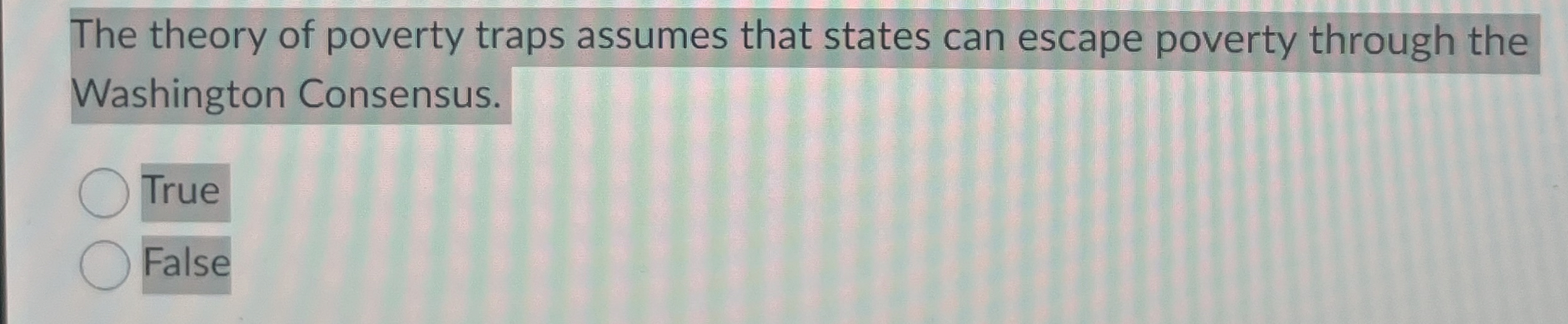 Solved The theory of poverty traps assumes that states can | Chegg.com