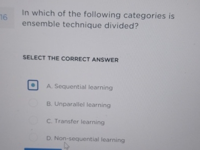 Solved In which of the following categories is ensemble | Chegg.com