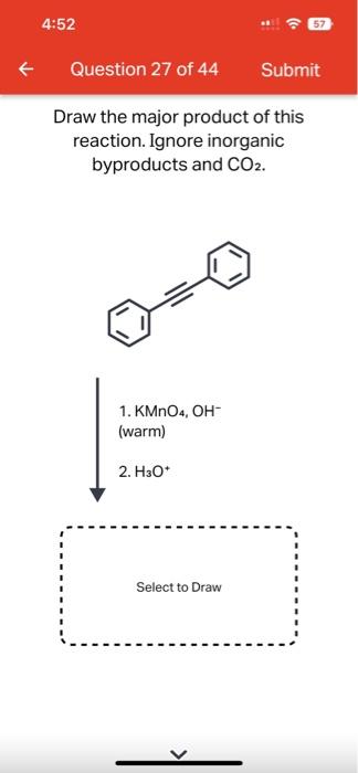 Solved Draw the major product of this reaction. Ignore | Chegg.com