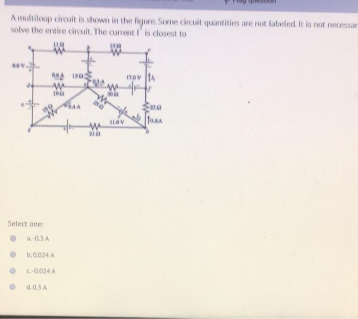 Solved A multiloop circuit is shown in the figure. Some | Chegg.com