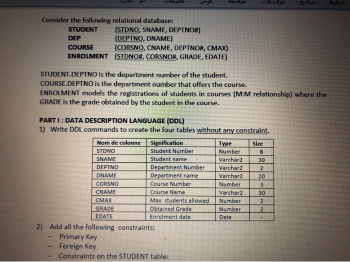 Solved اره ما اقر العلامه المراجع Consider the following | Chegg.com