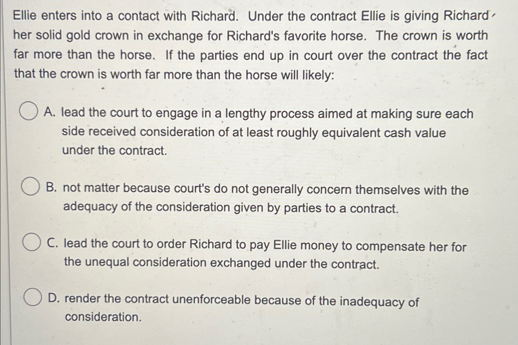 Solved Ellie enters into a contact with Richard. Under the | Chegg.com