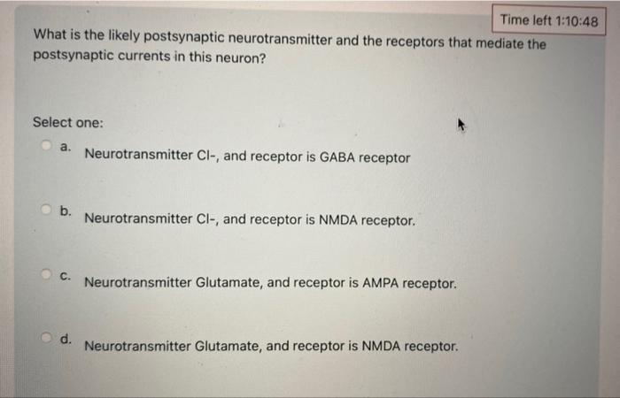 Solved What is the likely postsynaptic neurotransmitter and | Chegg.com