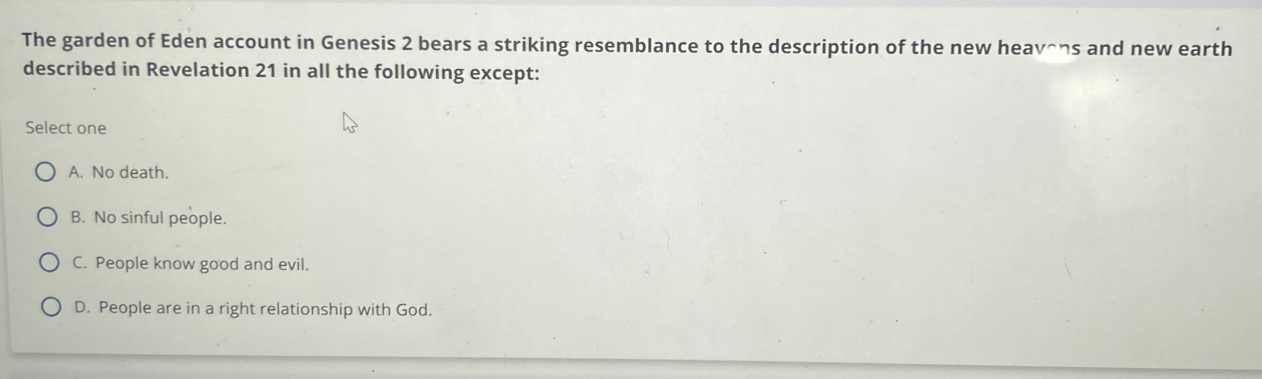 Solved The garden of Eden account in Genesis 2 ﻿bears a | Chegg.com